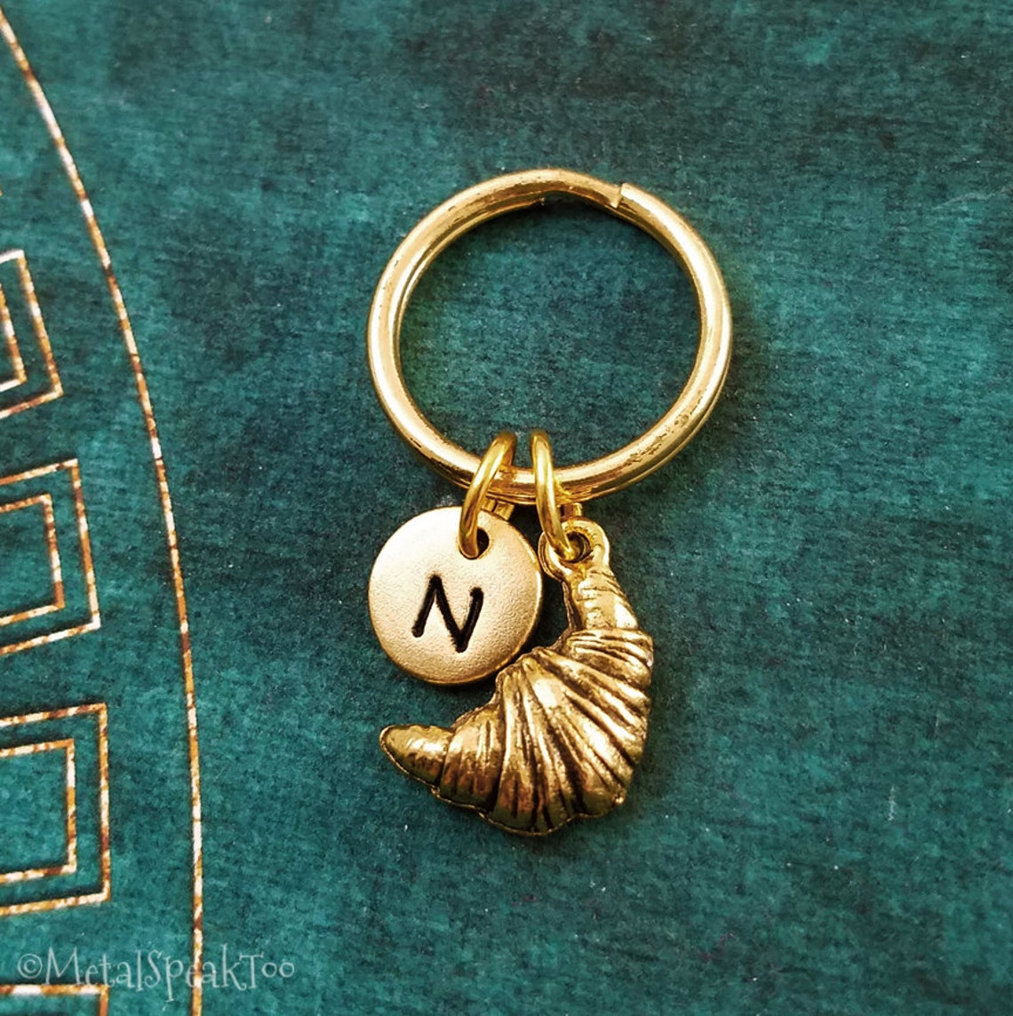 Croissant Necklace SMALL Croissant Charm Croissant Pendant Necklace ...