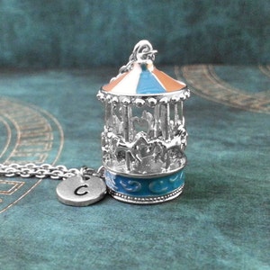 Carousel Necklace Carousel Jewelry Enamel Carousel Charm Necklace ...