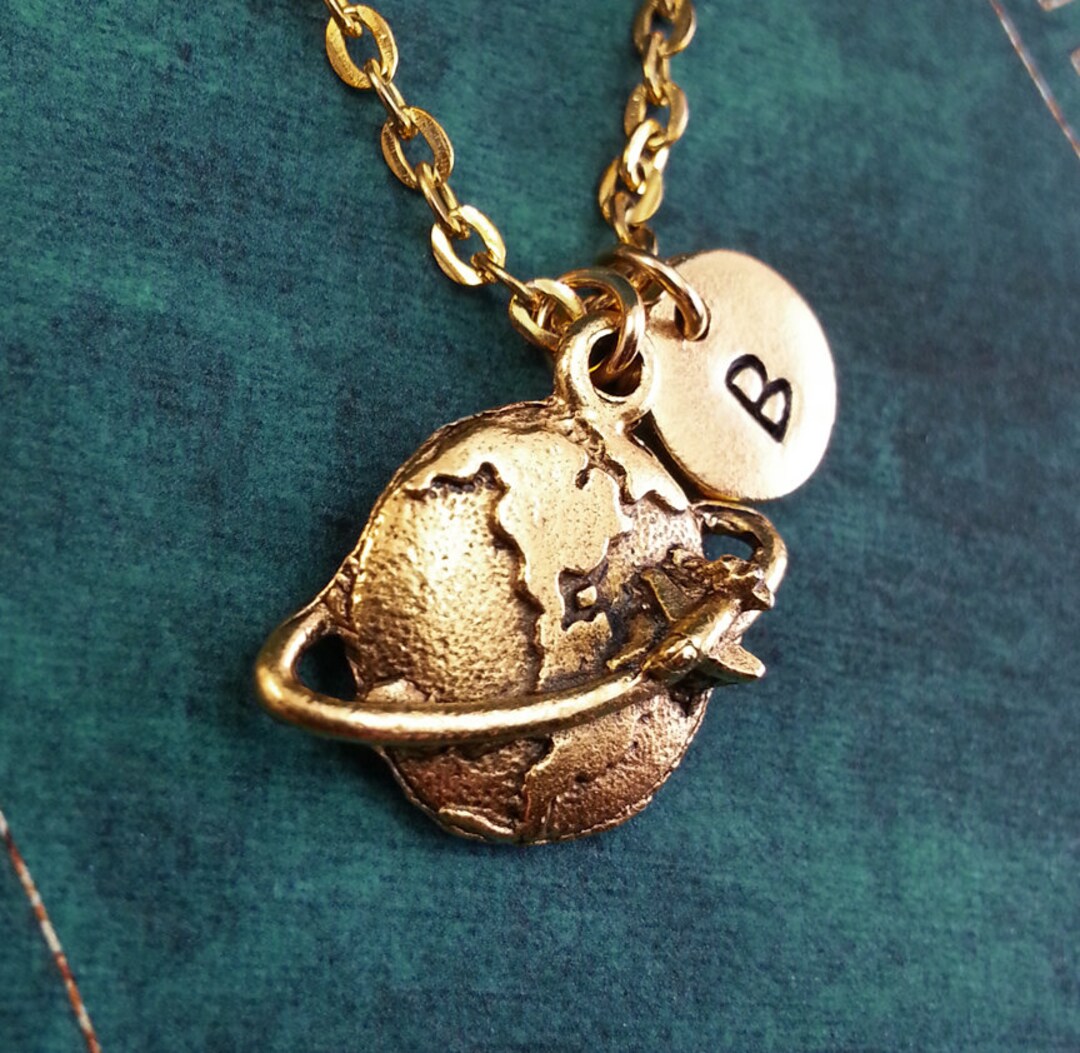 Globe Necklace World Necklace Travel Necklace Earth Necklace ...