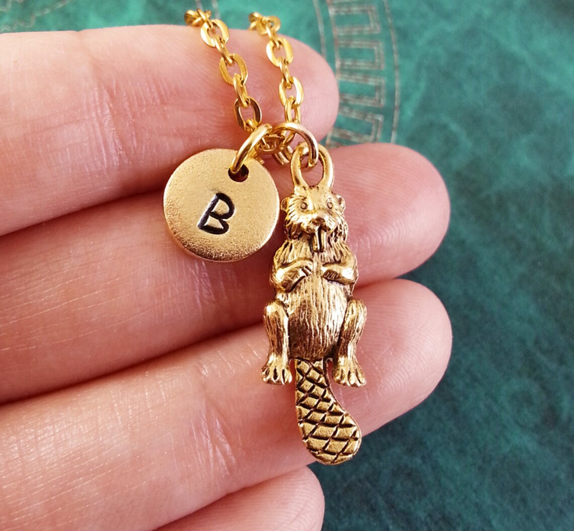 Beaver Necklace, Gold Beaver, Personalized Necklace, Pendant Necklace ...