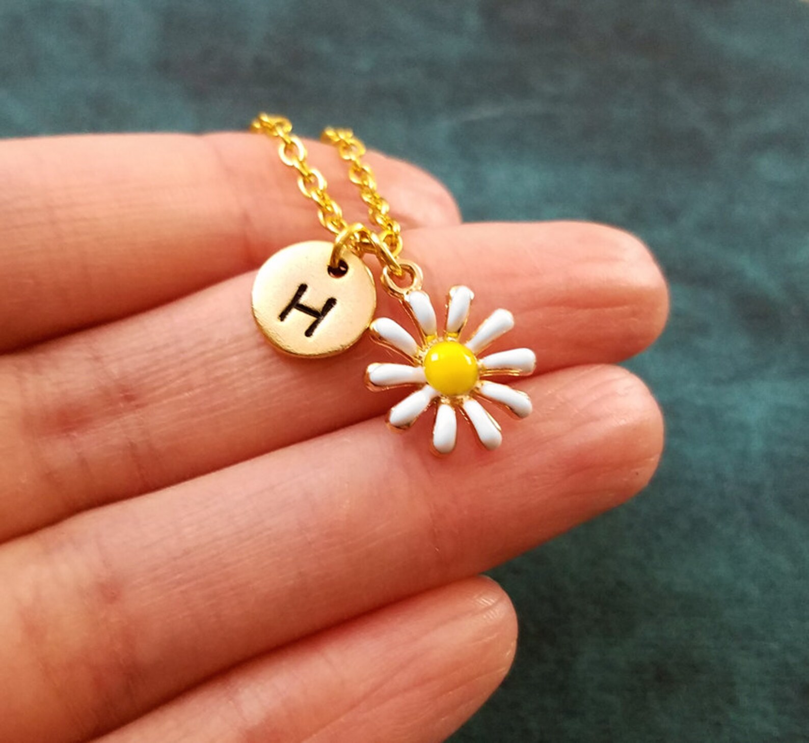 Daisy Necklace VERY SMALL Daisy Jewelry Personalized Necklace Daisy ...