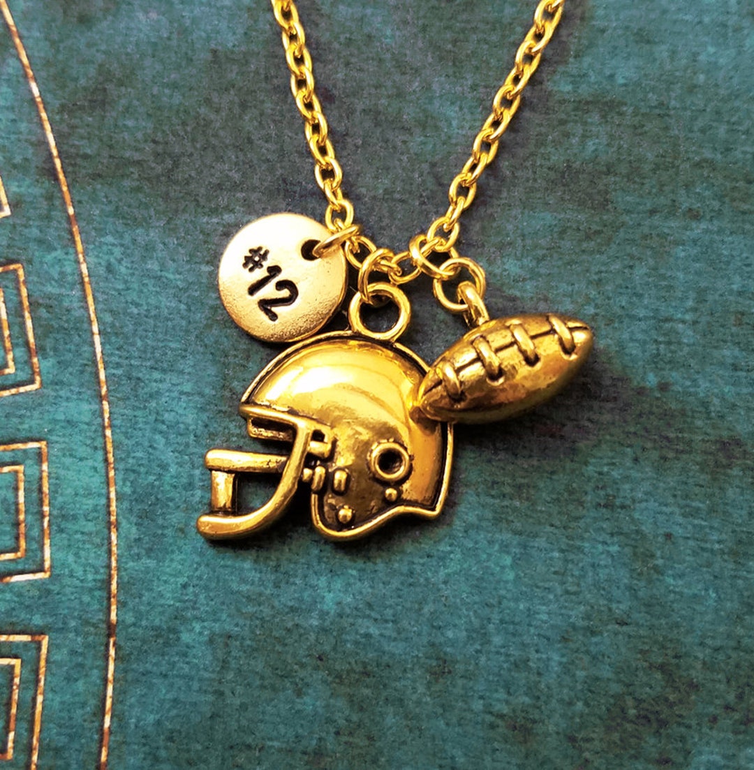 Football Helmet Necklace SMALL Football Jewelry Football Gift Football ...