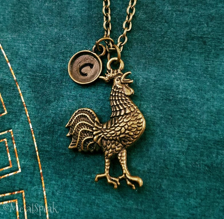 Rooster Necklace Rooster Jewelry Rooster Charm Necklace Farm - Etsy