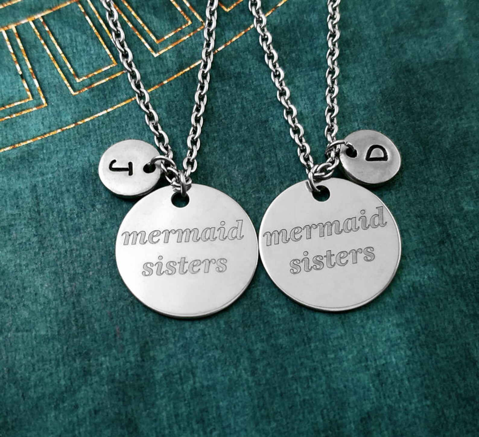 Mermaid Sisters Necklaces SET of 2 Sister Necklace Mermaid Necklace ...