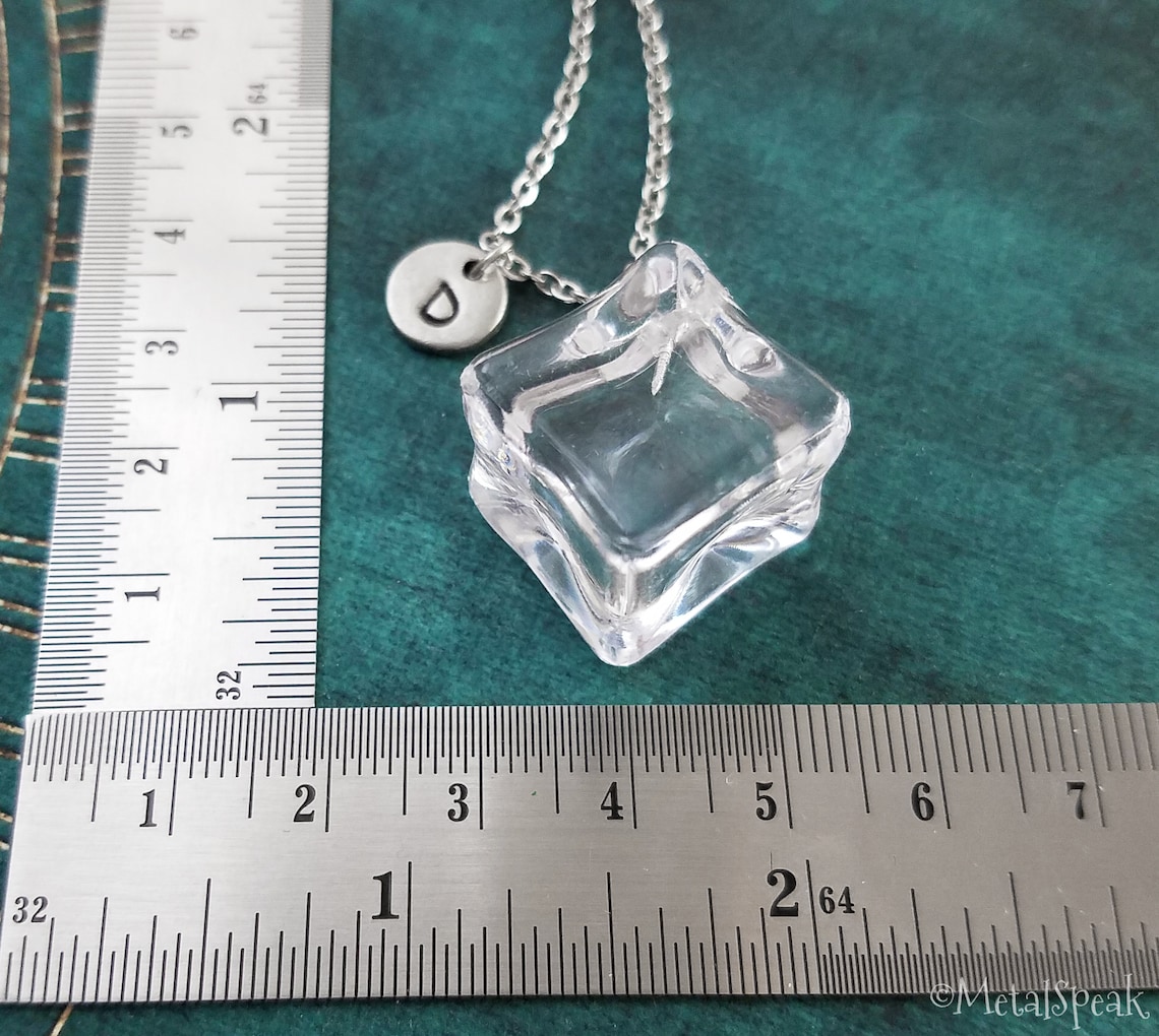Ice Cube Necklace Ice Cube Charm Necklace Block of Ice | Etsy