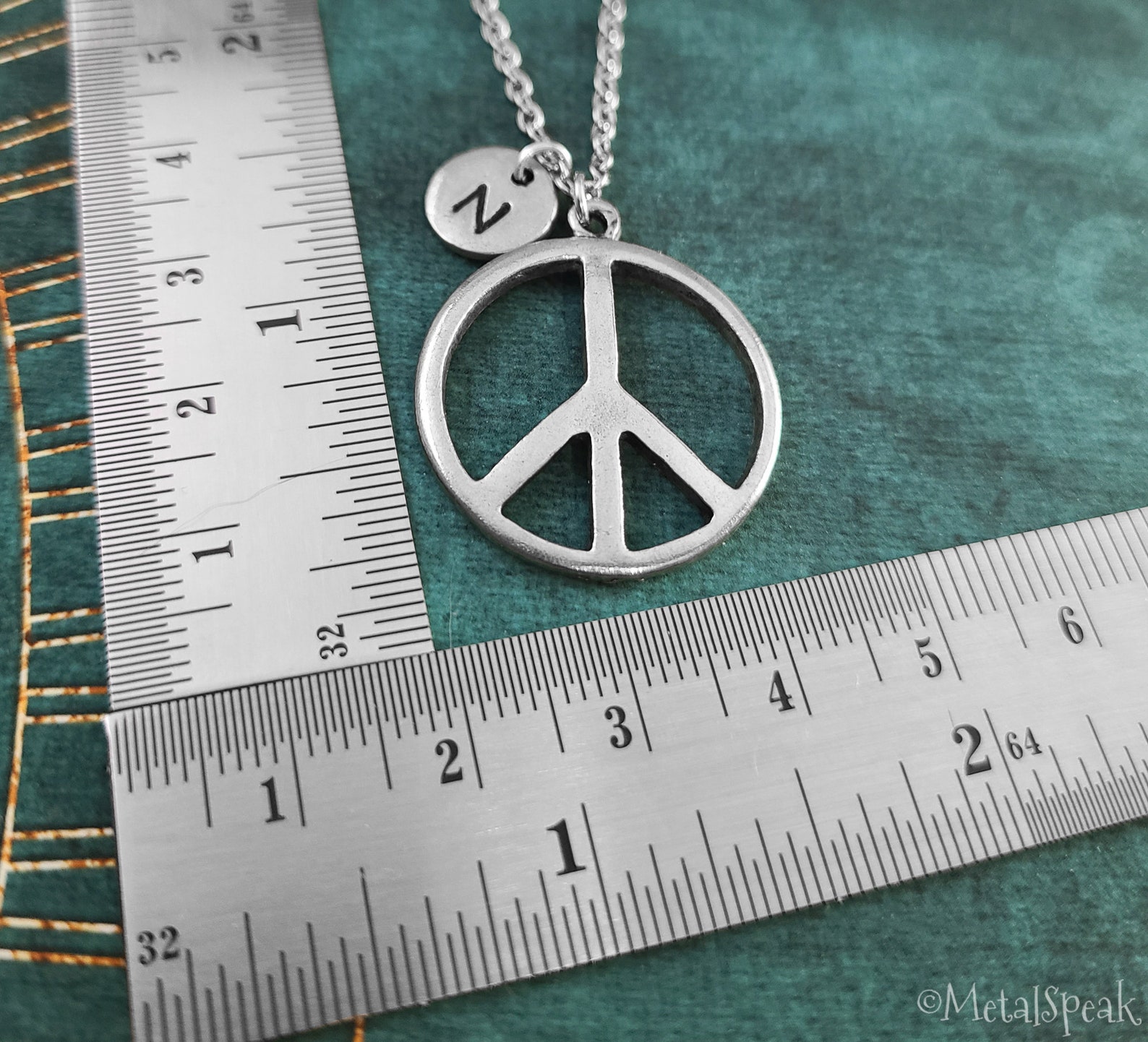 Peace Sign Necklace Peace Sign Pendant Necklace Boho Peace Sign Charm ...