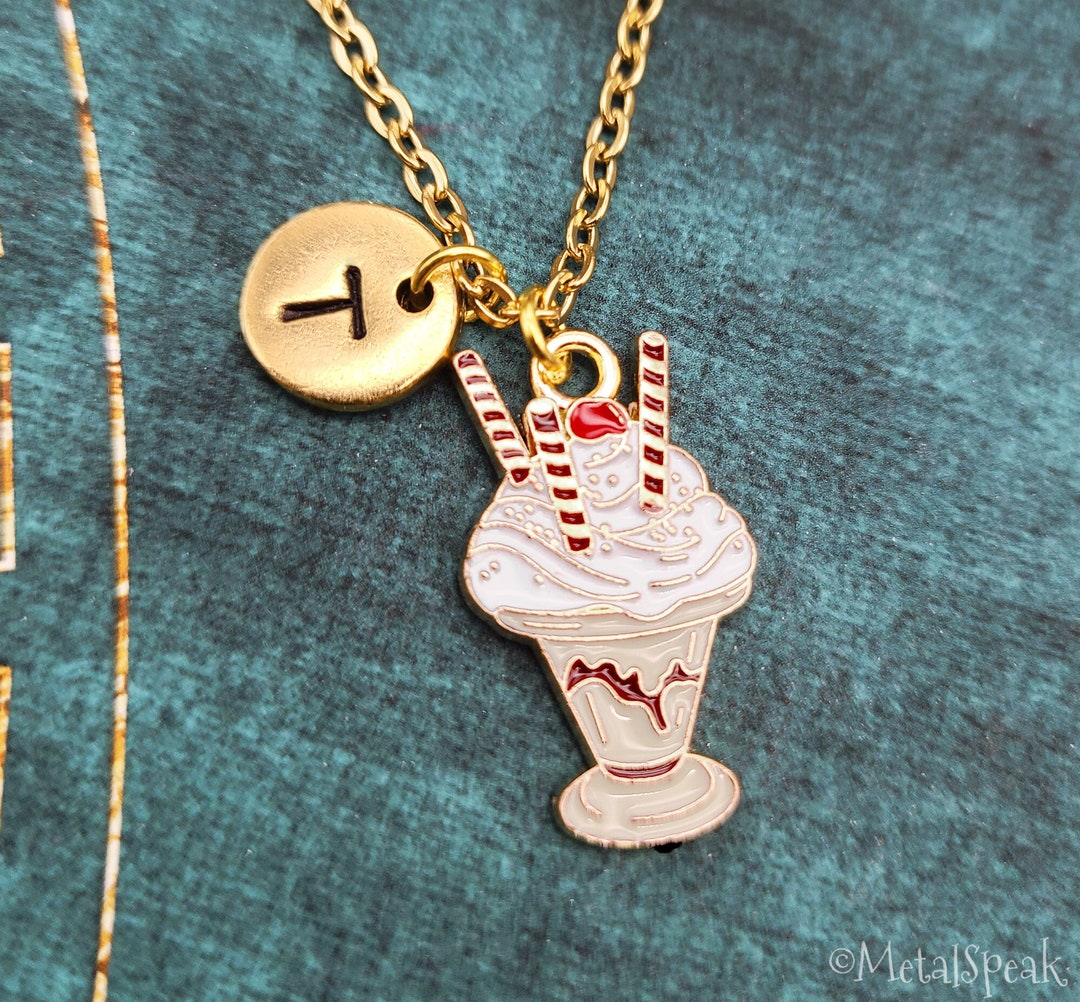 Ice Cream Sundae Necklace SMALL Vanilla Ice Cream Charm Ice Cream ...