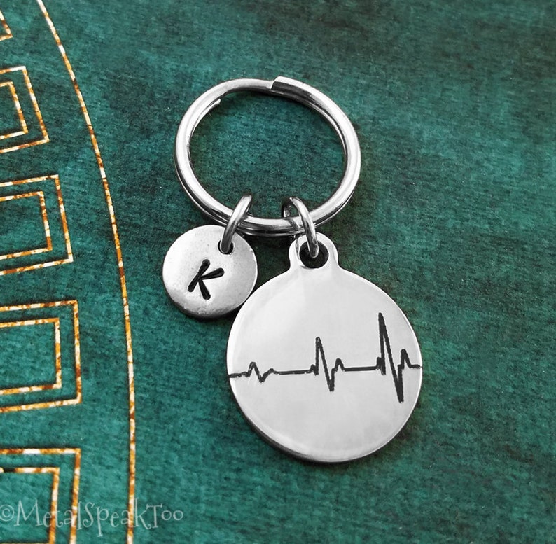 Heartbeat Necklace Engraved Heartbeat Pendant Necklace Heart - Etsy