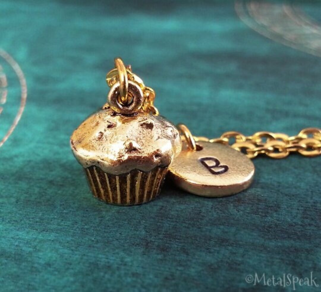 Cupcake Necklace SMALL Muffin Charm Baking Jewelry Personalized Jewelry ...
