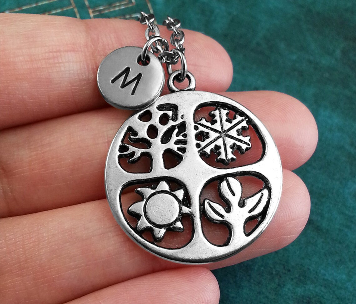 Four Seasons Necklace Personalized Necklace Four Season | Etsy