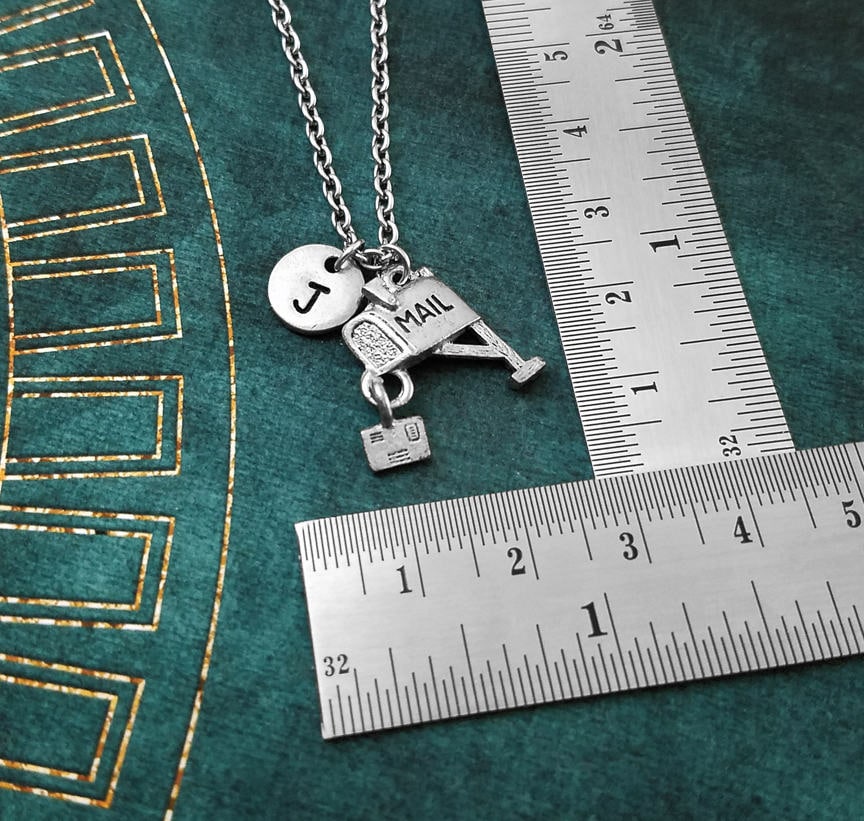 Mailbox Necklace SMALL Mailbox Charm Necklace Long Distance Gift Penpal ...
