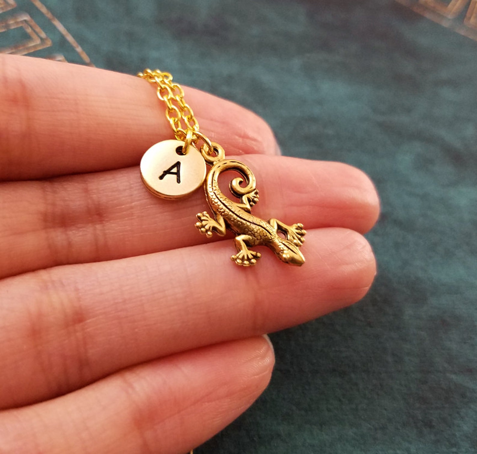 Gecko Necklace Gecko Jewelry Lizard Necklace Pendant Necklace - Etsy