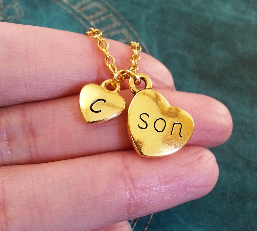 Son Necklace SMALL Son Jewelry Gold Son Charm Necklace Son Pendant ...
