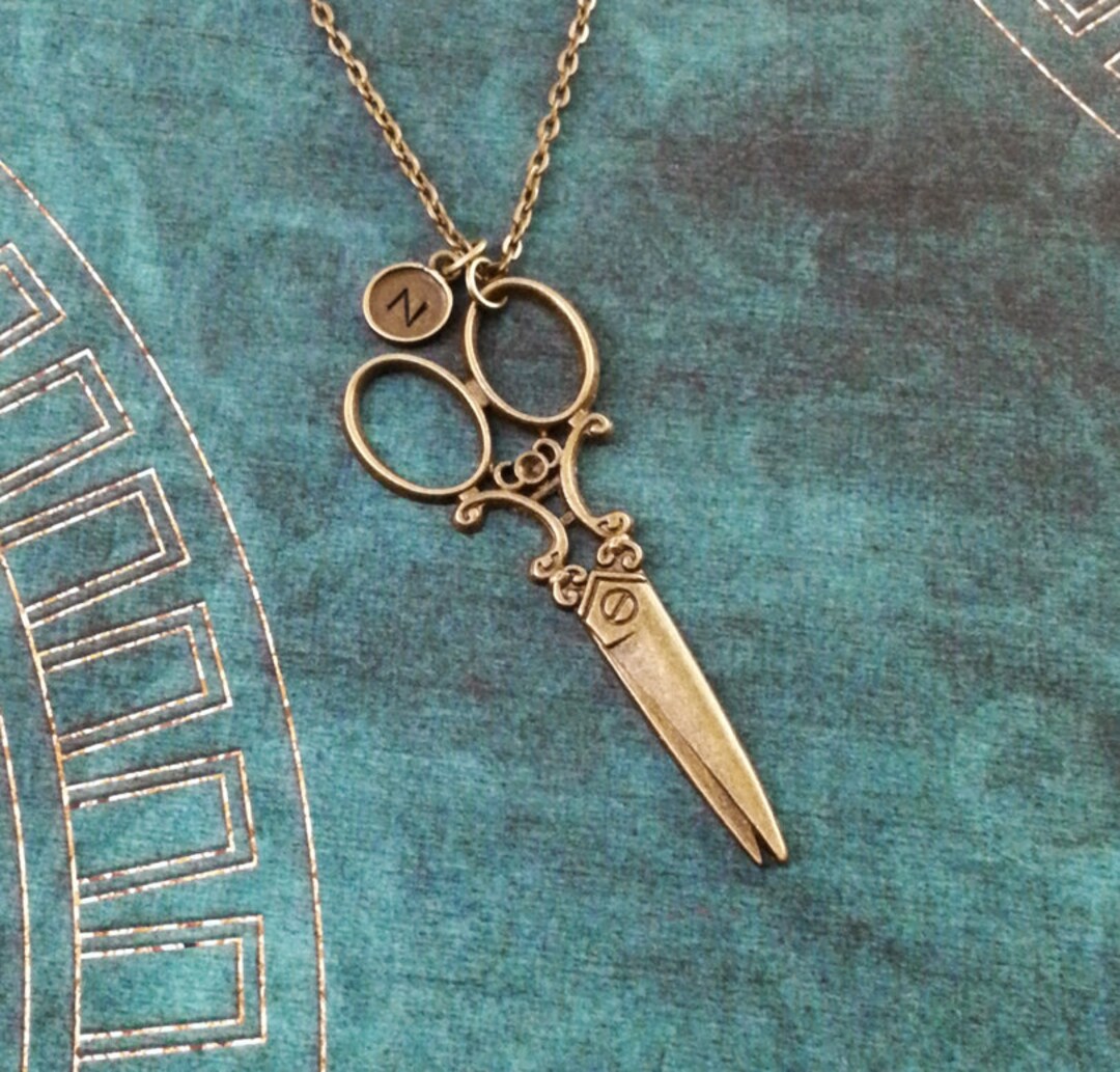 Scissors Necklace LARGE Bronze Scissors Jewelry Hair Dresser Gift Hair ...