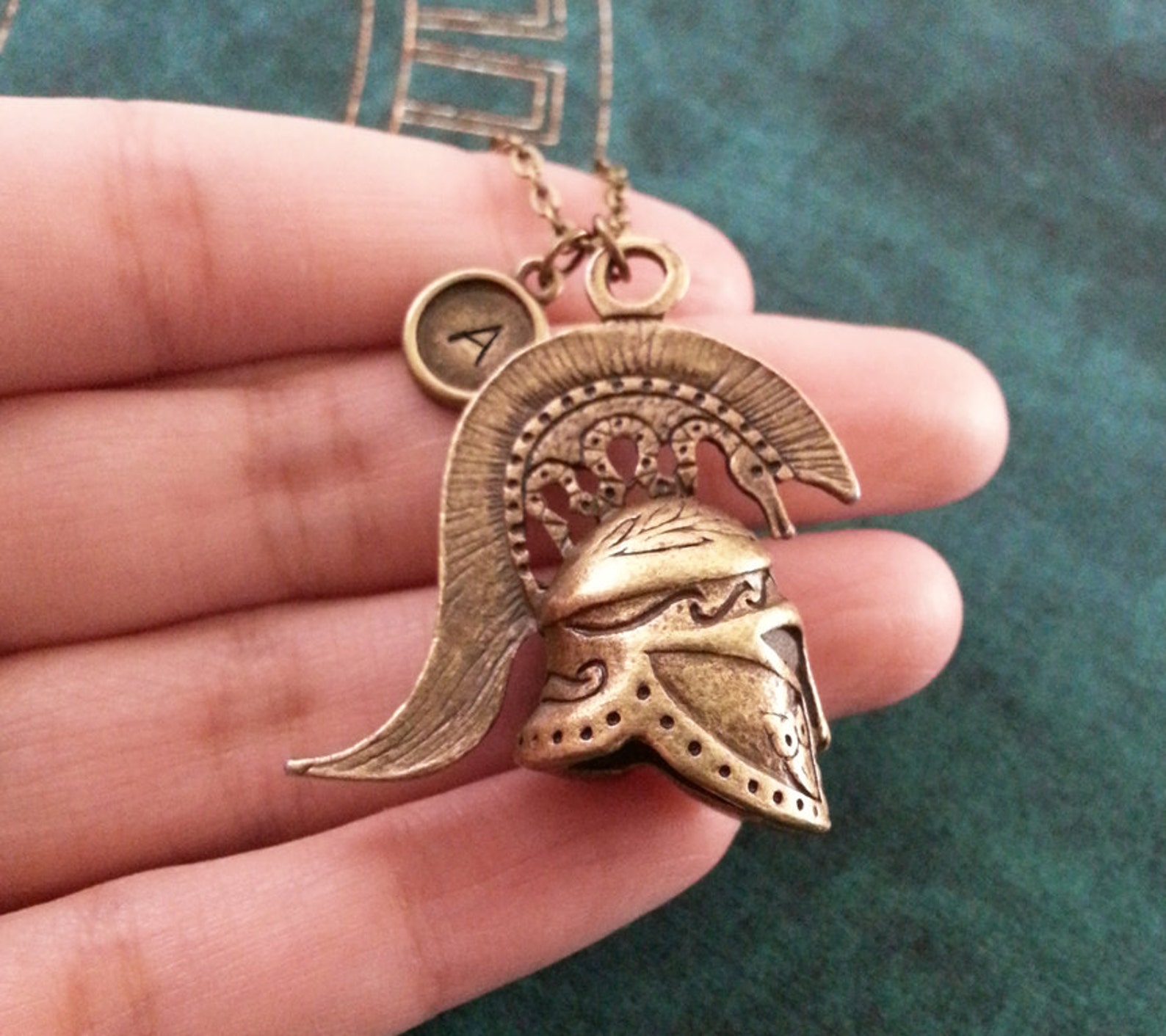 Spartan Necklace LARGE Spartan Helmet Necklace Spartan Warrior | Etsy