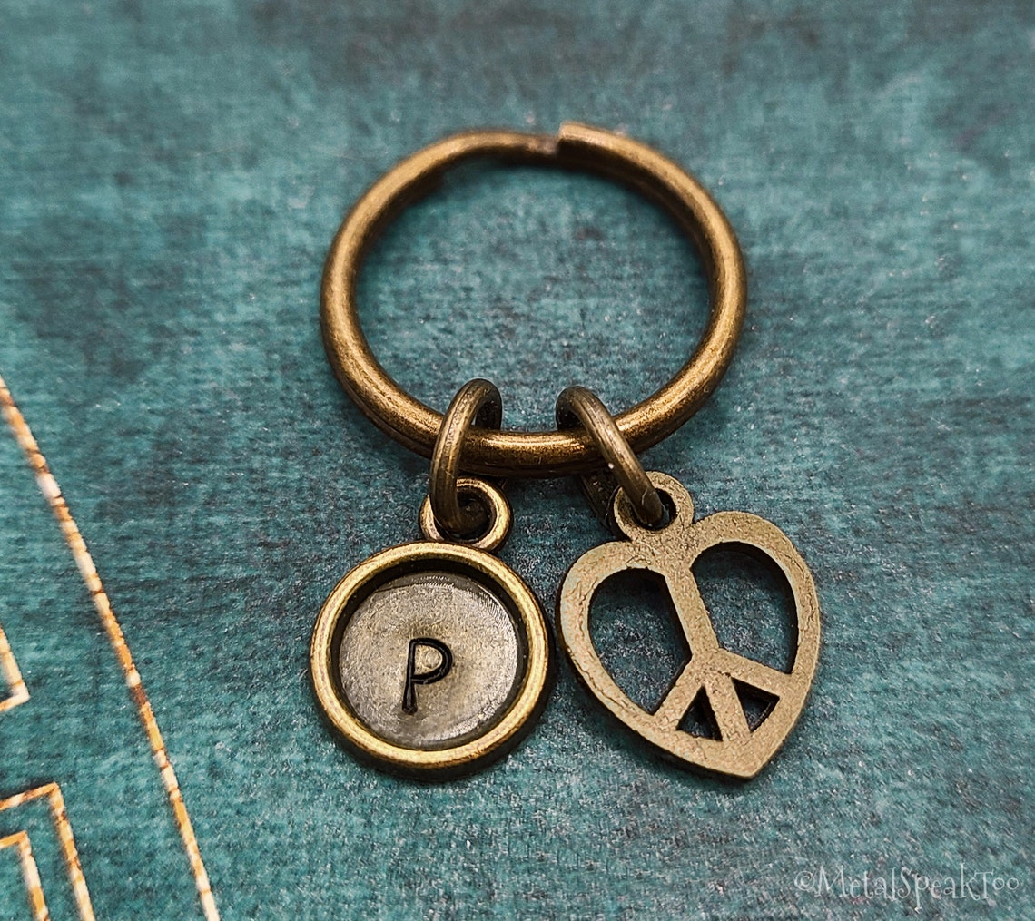 Peace Sign Necklace SMALL Peace Sign Heart Necklace Peace Sign - Etsy