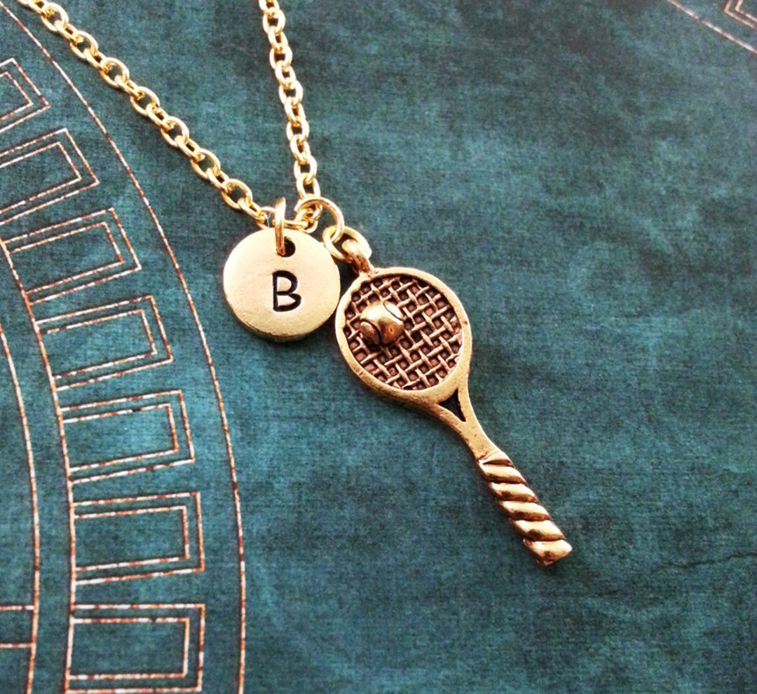 Tennis Racket Necklace Gold Tennis Necklace Personalized Pendant ...