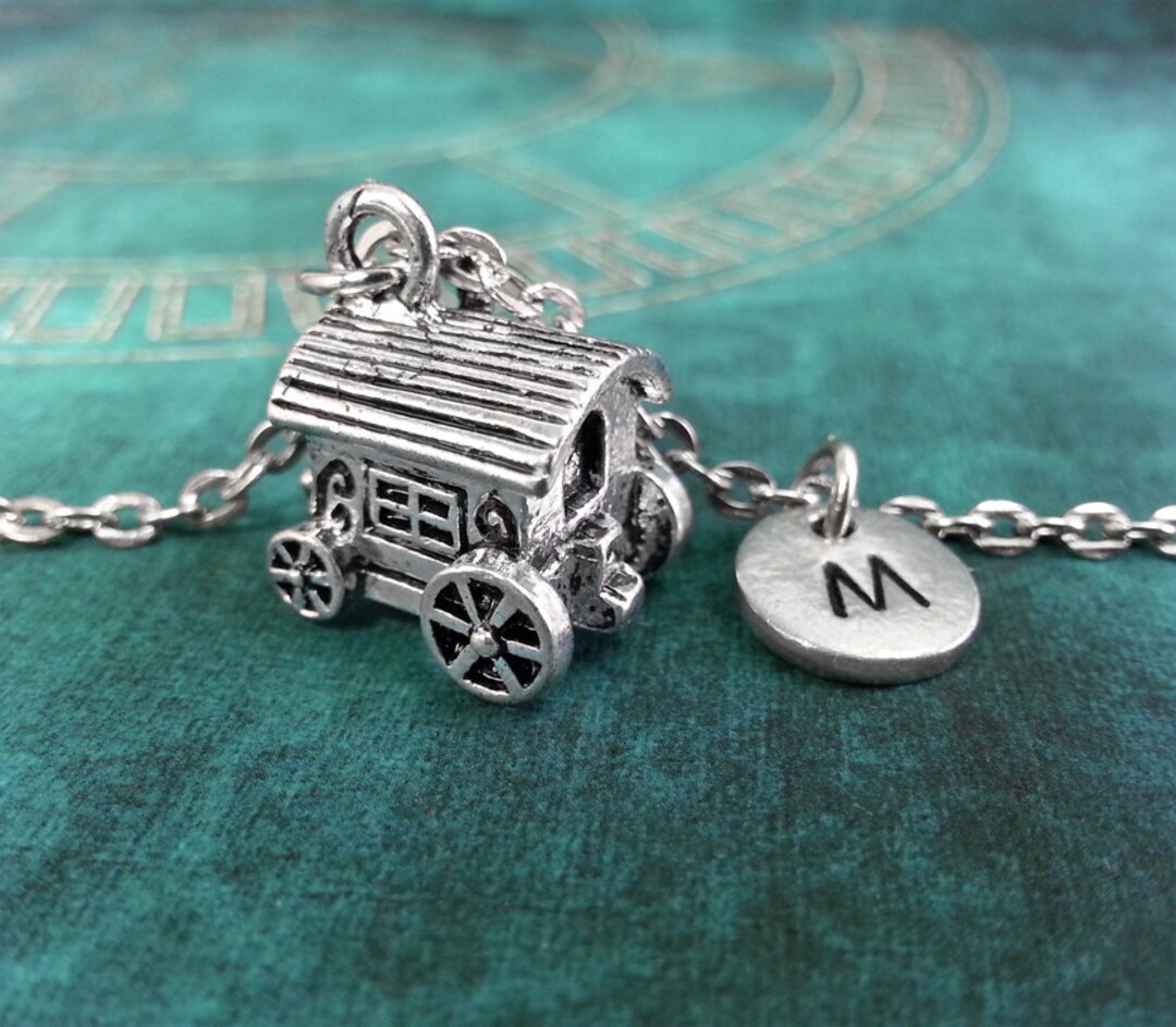 Gypsy Cart Necklace, Initial Necklace, Gypsy Necklace, Gypsy Charm ...