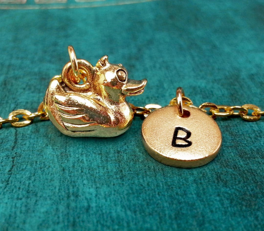 Duck Necklace, Rubber Ducky Charm Necklace, Personalized Necklace ...