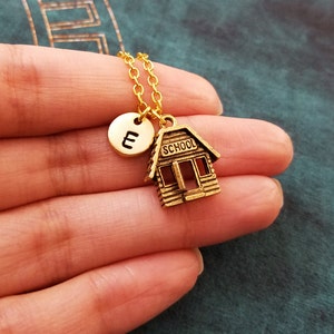 School Necklace SMALL Schoolhouse Necklace Back to School Jewelry ...