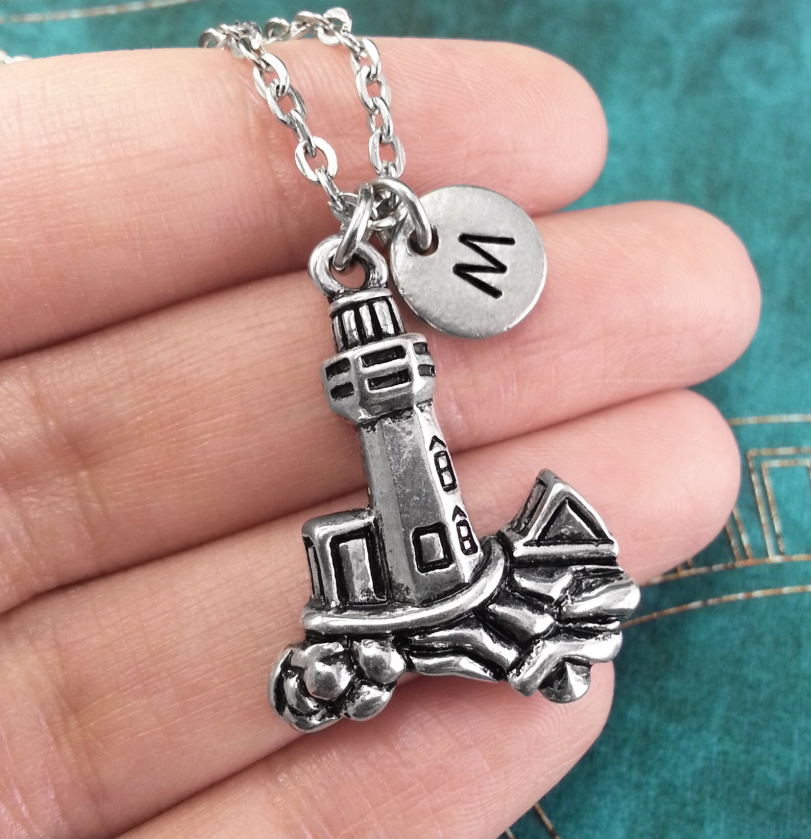 Lighthouse Necklace Personalized Necklace Lighthouse | Etsy