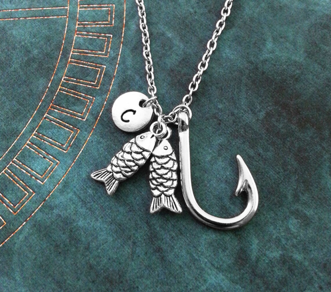 Fish Hook Necklace Silver Fishhook Necklace Fish Necklace - Etsy