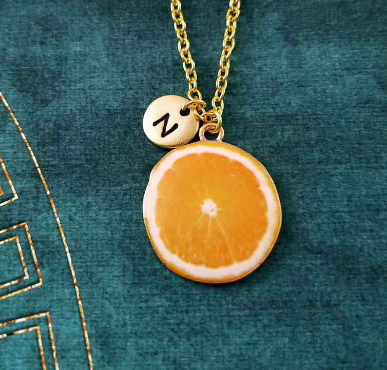 Orange Necklace Orange Jewelry Food Jewelry Fruit Slice Charm - Etsy