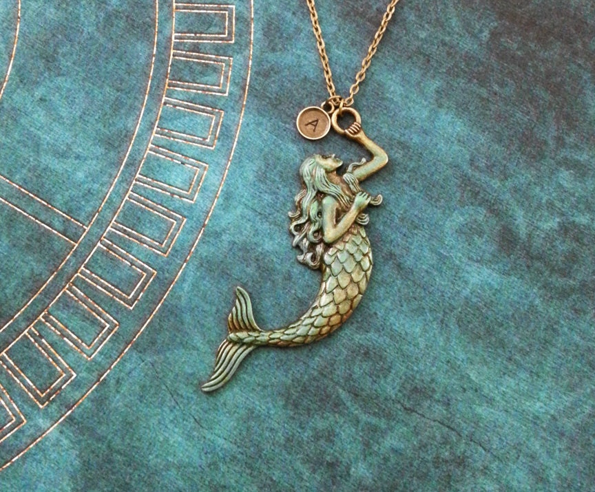 Mermaid Necklace VERY LARGE Mermaid Jewelry Personalized | Etsy