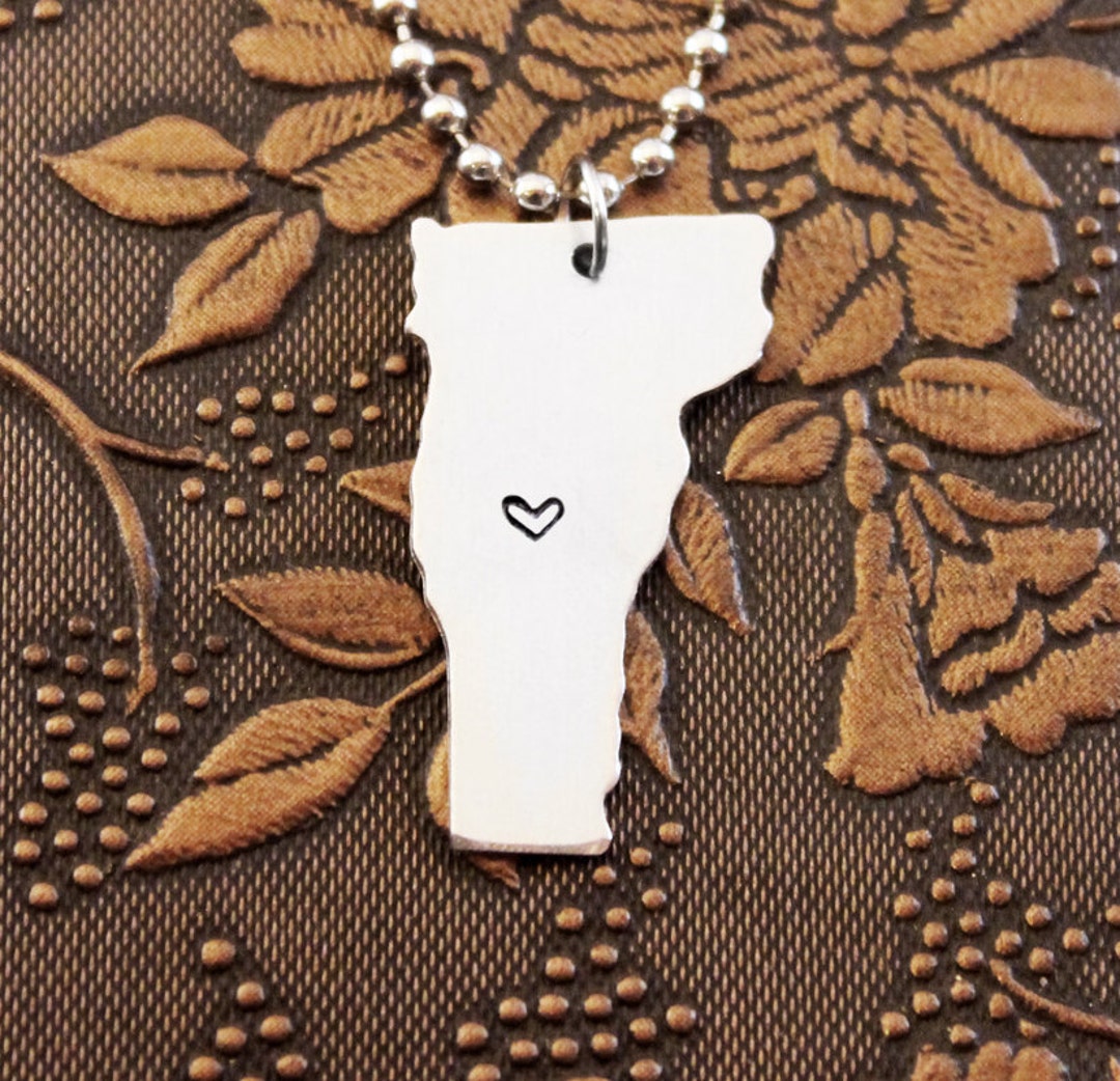 Vermont Necklace, Vermont Keychain, Personalized Jewelry, Hand Stamped ...