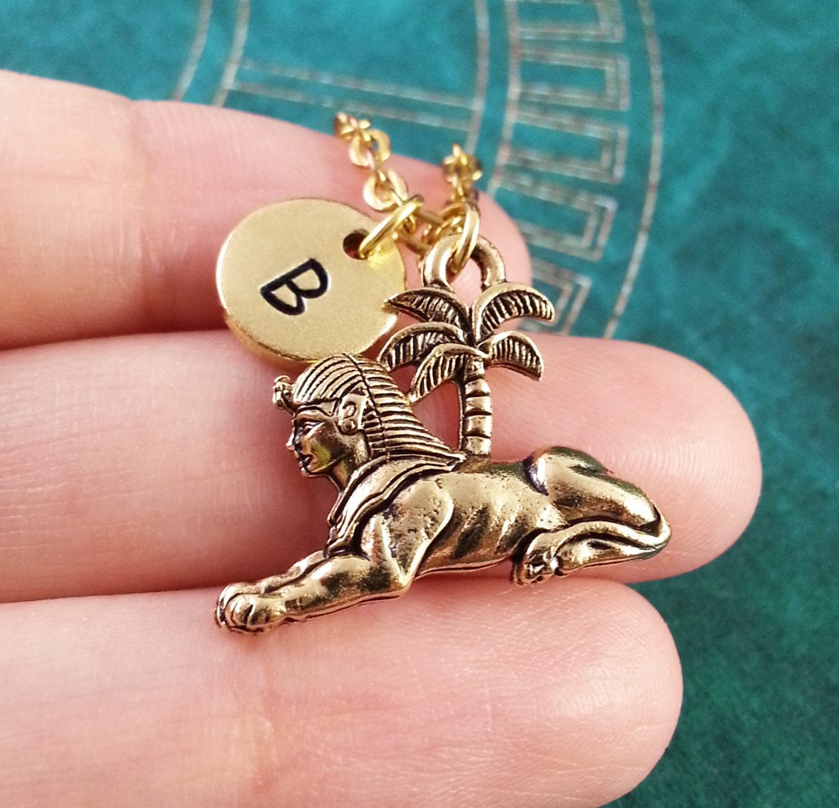 Sphinx Necklace Egyptian Necklace Palm Tree Necklace Custom - Etsy