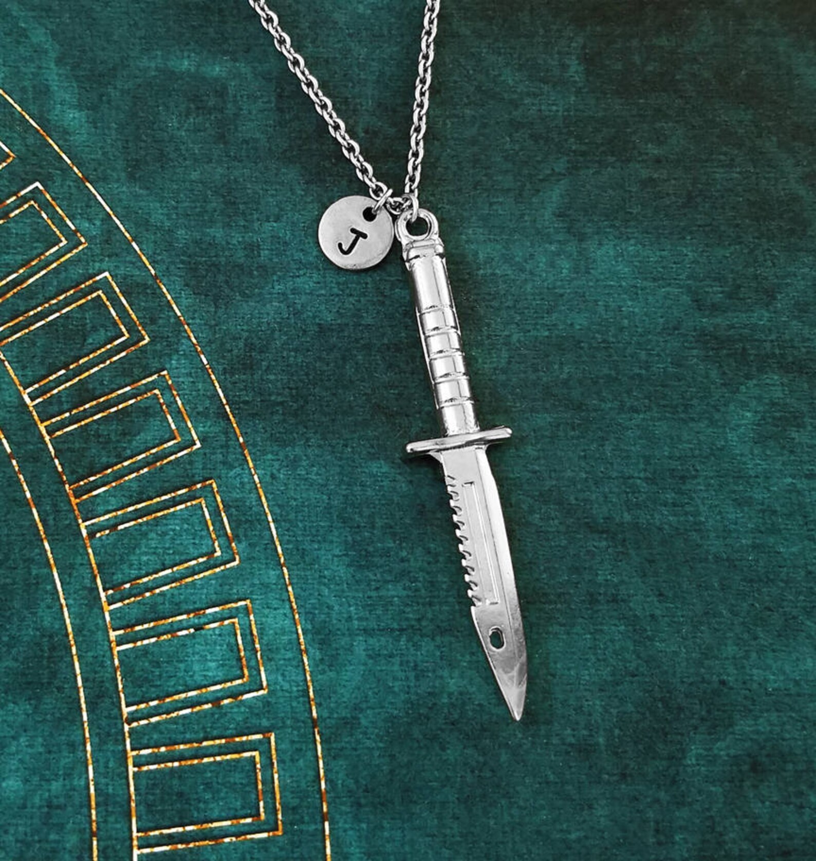 Knife Necklace Dagger Necklace Combat Knife Charm Necklace - Etsy