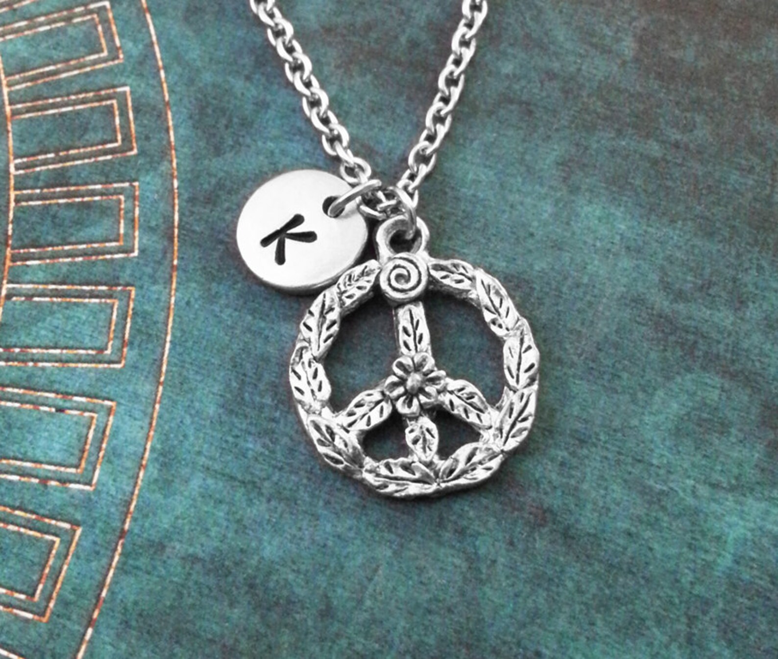 Peace Sign Necklace SMALL Peace Sign Jewelry Personalized | Etsy