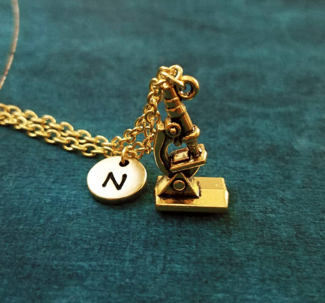 Microscope Necklace SMALL Microscope Charm Necklace Scientist Necklace ...