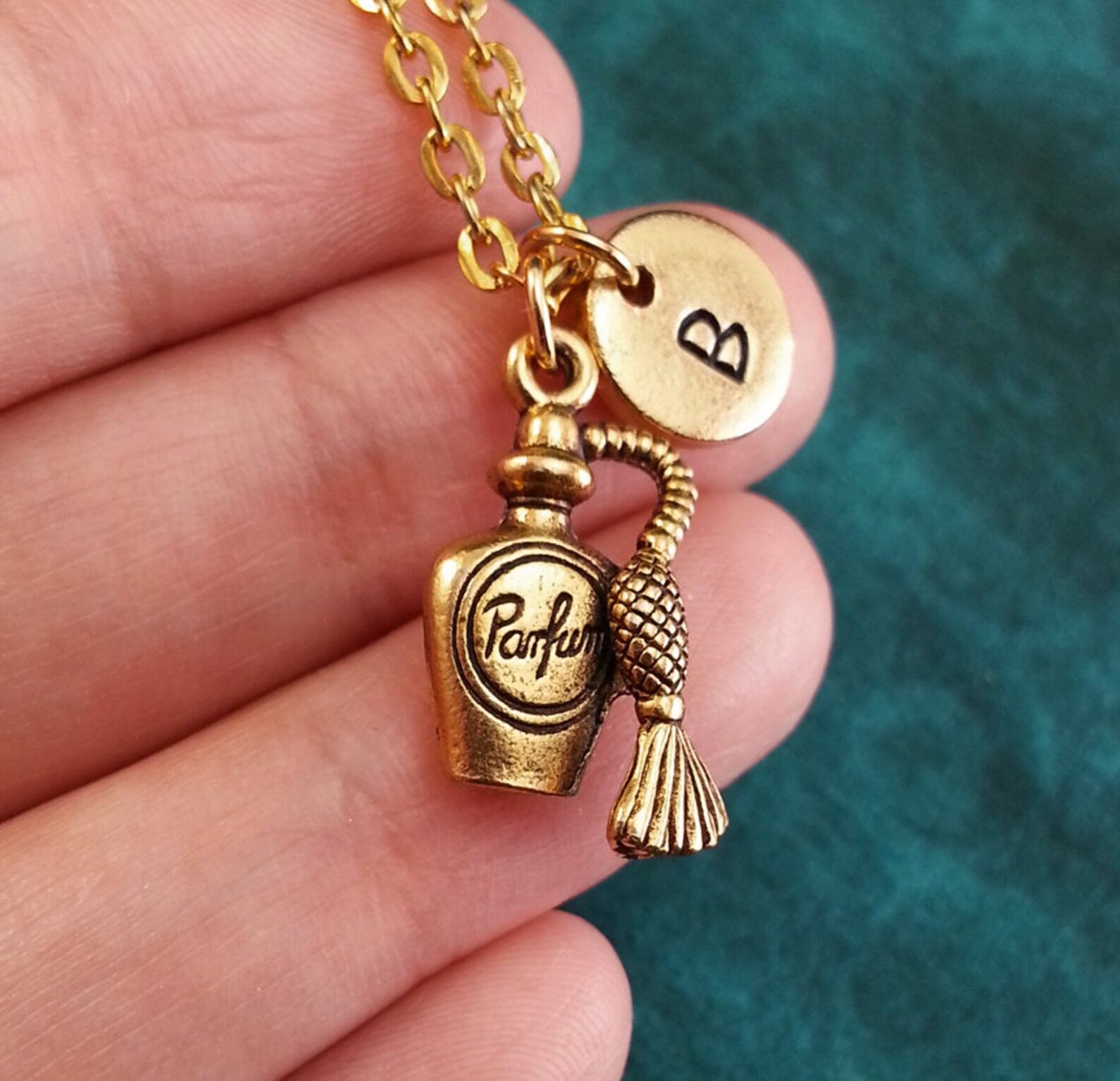 Perfume Necklace Gold Perfume Bottle Necklace Personalized Necklace ...