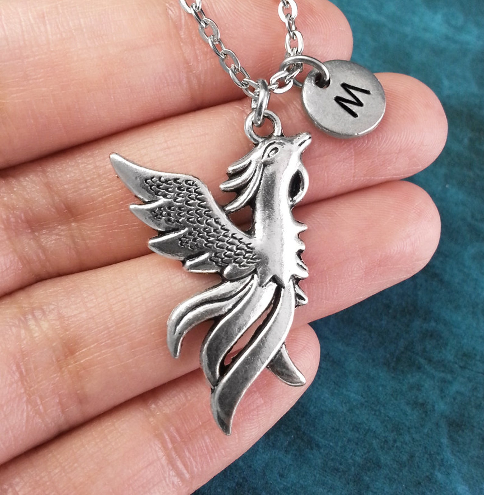 Phoenix Necklace, Personalized Necklace, Phoenix Pendant, Custom ...