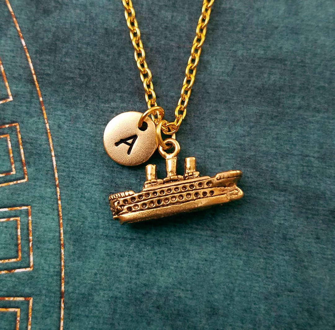 Ship Necklace VERY SMALL Cruise Ship Charm Necklace Boat Necklace Ship ...