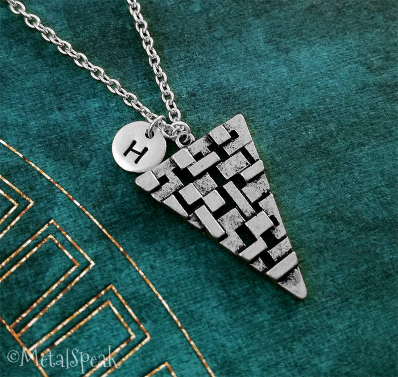 Triangle Necklace Abstract Triangle Charm Necklace Triangle Jewelry ...