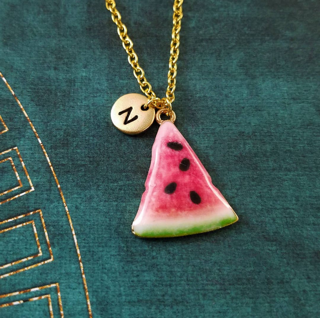 Watermelon Necklace Watermelon Jewelry Watermelon Slice Fruit Charm ...