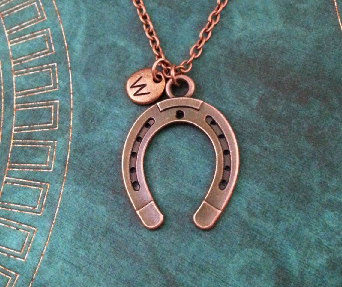 Horseshoe Necklace Copper Horseshoe Jewelry Horse Shoe Necklace Horse ...