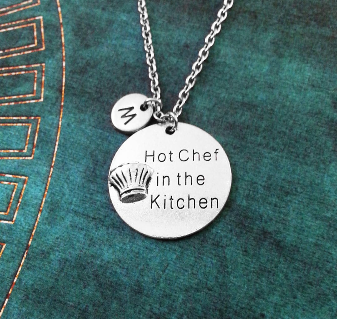 Hot Chef in the Kitchen Necklace Engraved Charm Necklace Pendant ...