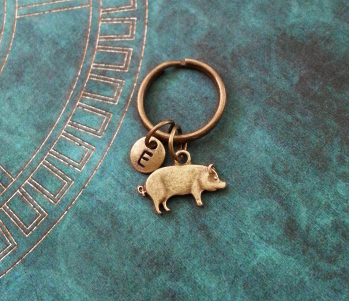 Pig Necklace SMALL Brass Pig Jewelry Farm Animal Necklace - Etsy