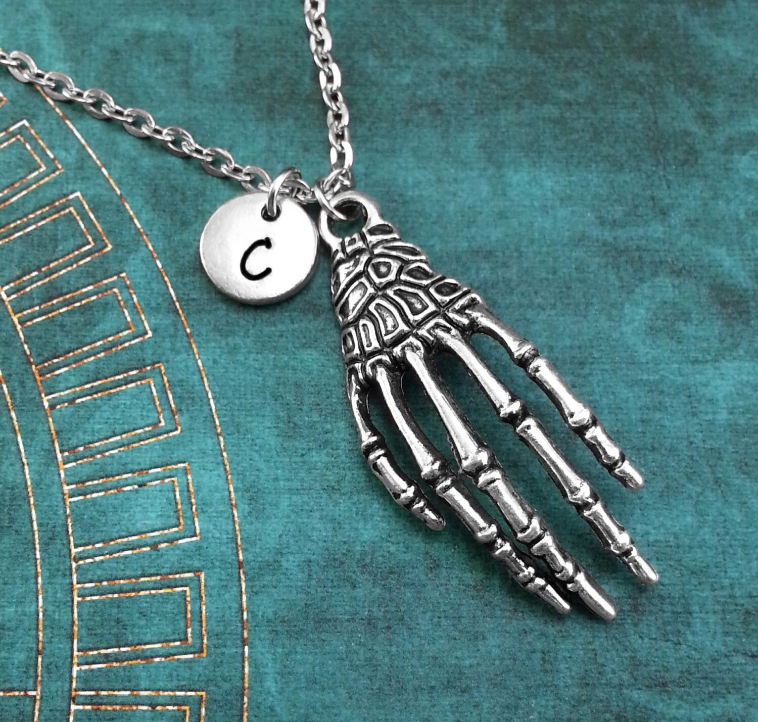 Skeleton Hand Necklace Skeleton Pendant Personalized Gift - Etsy UK
