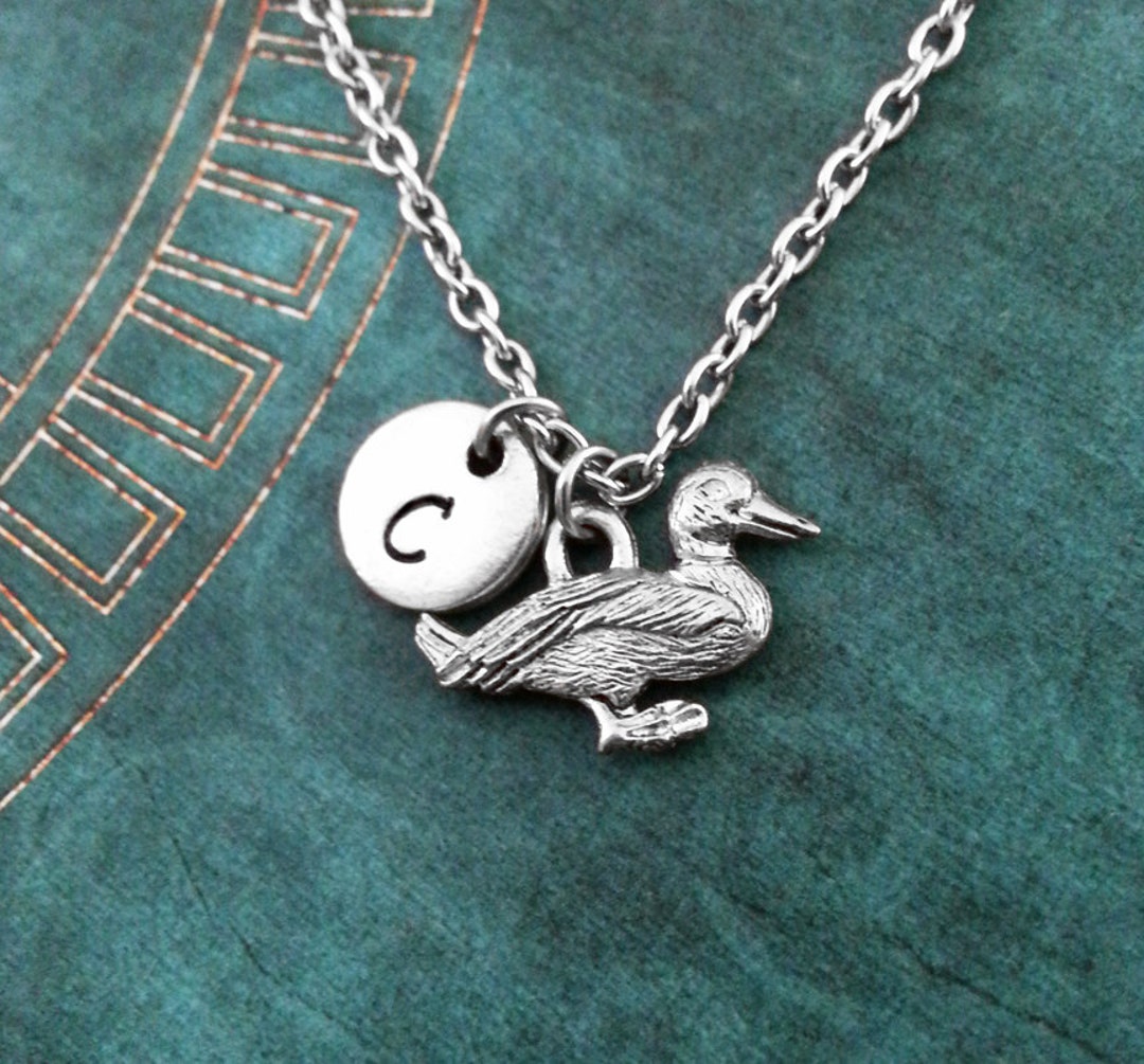 Duck Necklace SMALL Duck Pendant Necklace Personalized Necklace Easter ...