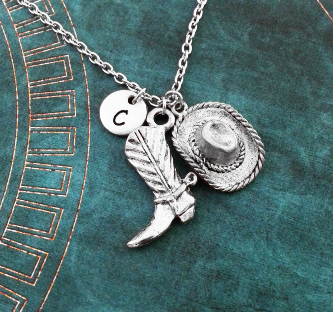 Cowboy Hat Necklace, Cowboy Boot Necklace, Cowgirl Necklace Desert ...