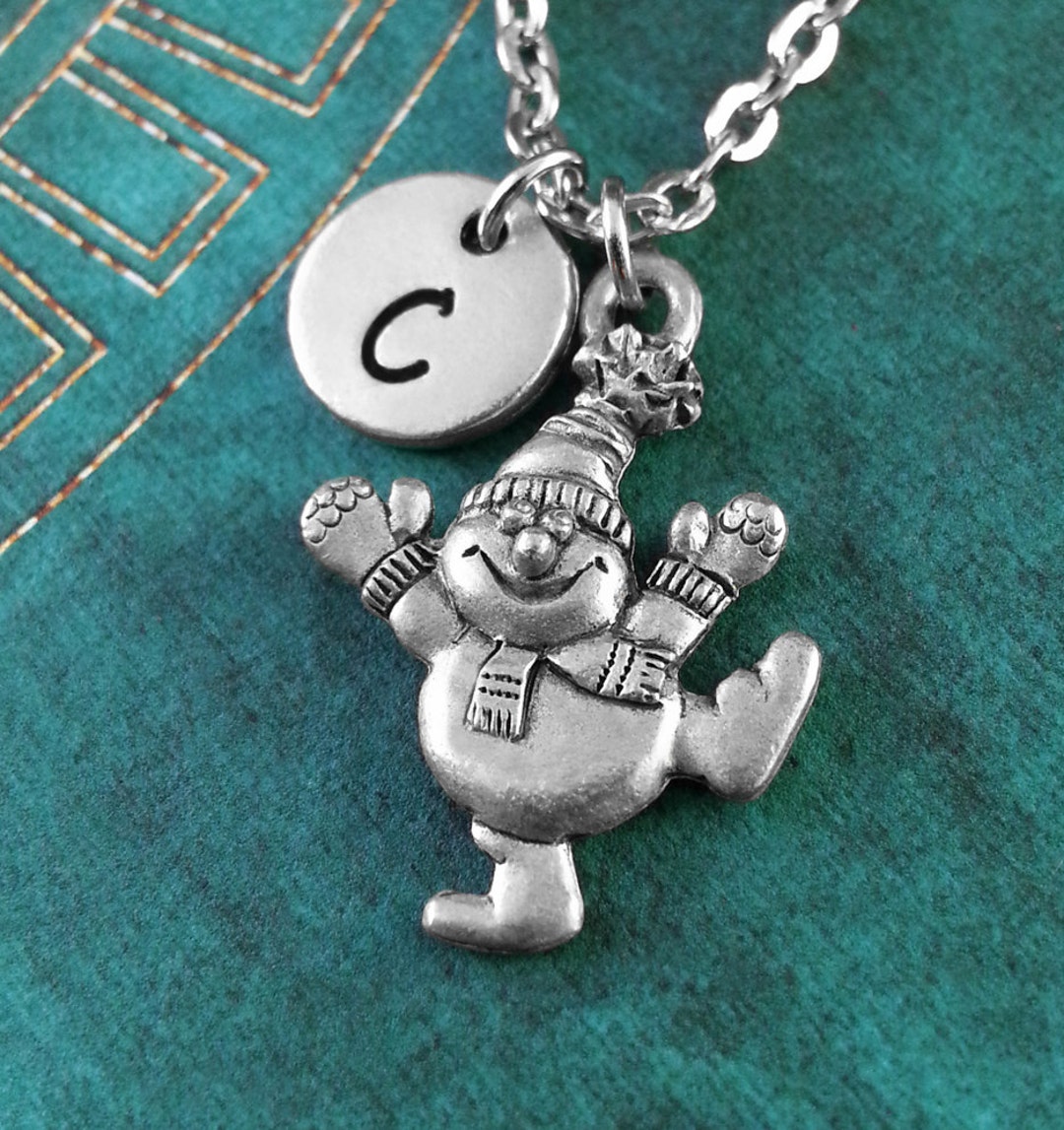 Christmas Jewelry, Snowman Necklace, Personalized Christmas Gift ...