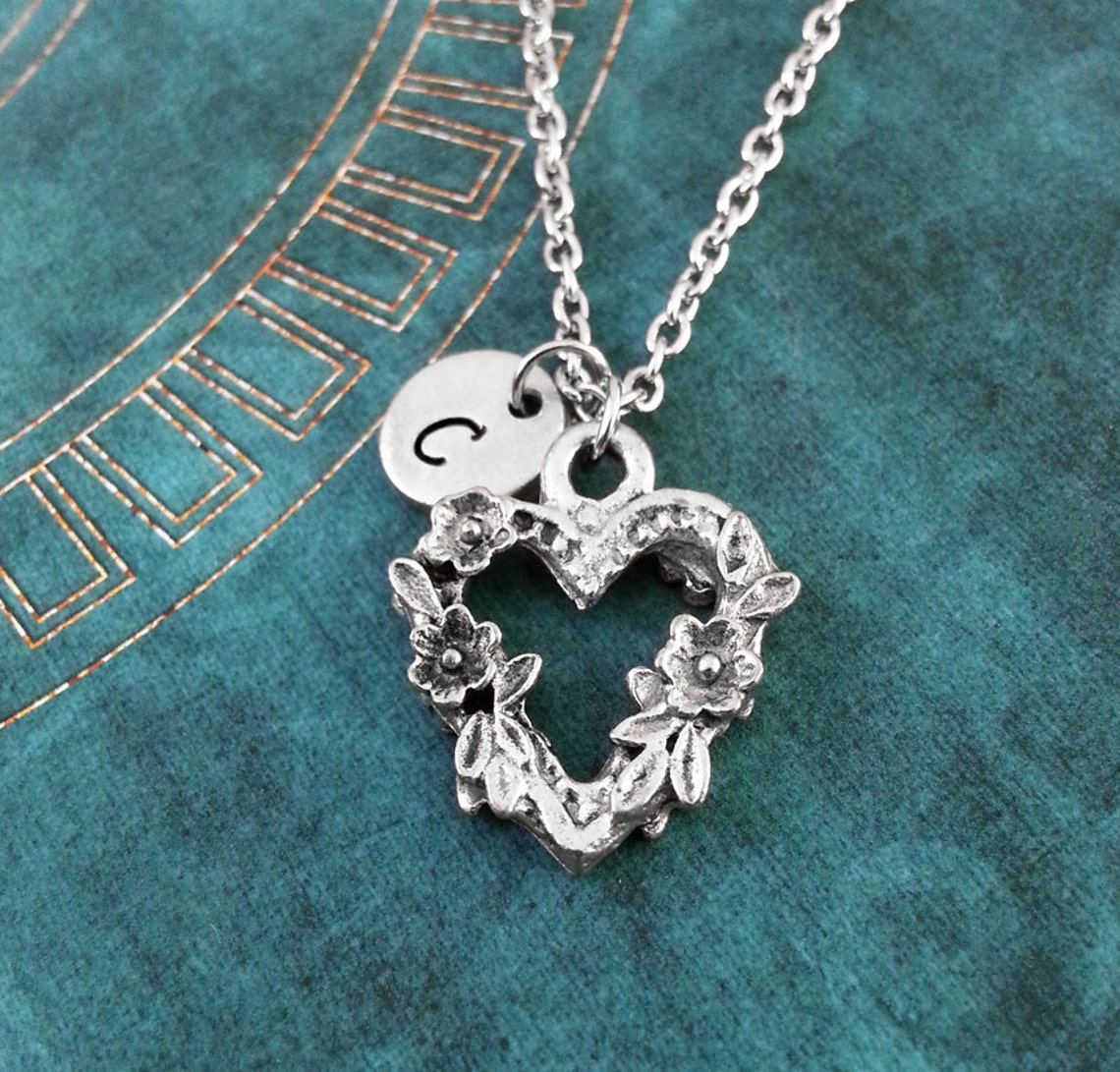Heart Necklace Valentine's Day Gift Personalized Necklace - Etsy