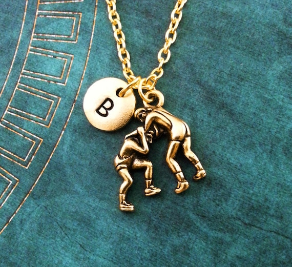 Wrestling Necklace Gold Wrestler Necklace Wrestling Jewelry | Etsy