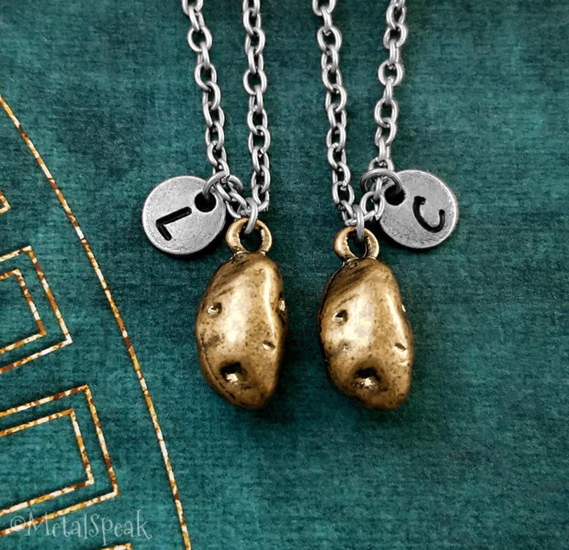 Potato Necklace SET of 2 SMALL Baked Potato Charm Necklaces | Etsy