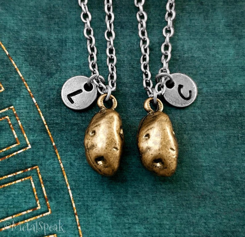 Potato Necklace SET of 2 SMALL Baked Potato Charm Necklaces Potato ...