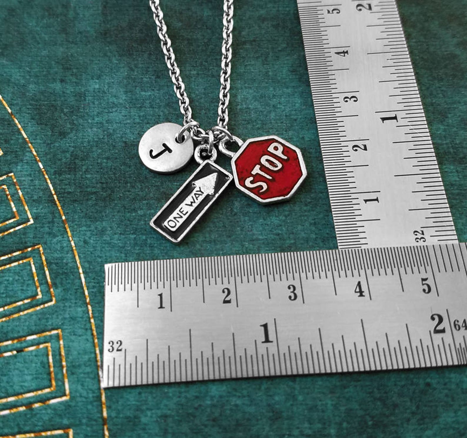 Stop Sign Necklace One Way Necklace Red Street Sign Necklace - Etsy